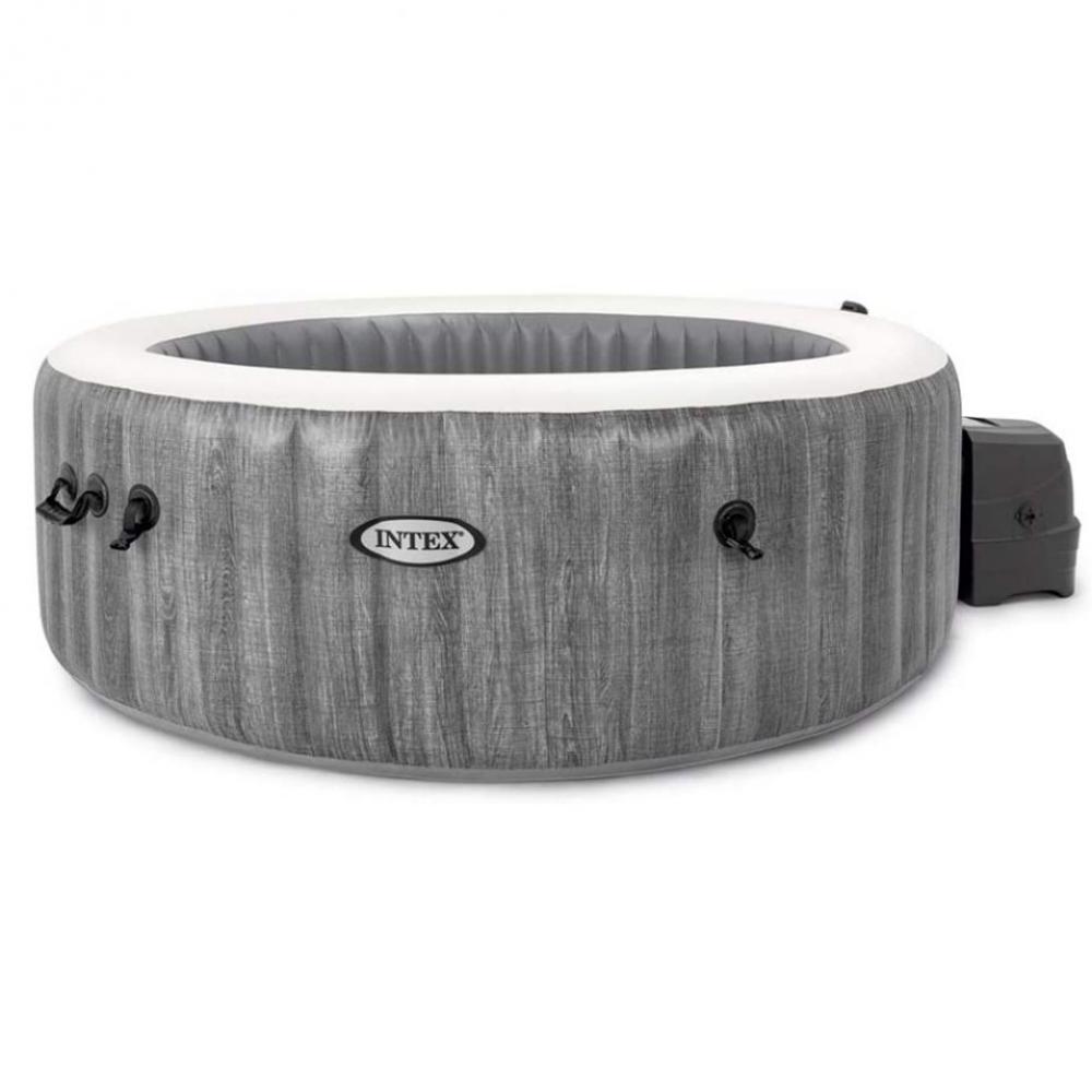Spa Jacuzzi inflable INTEX Burbuja terapia madera gris 196 X 71CM 25061/4