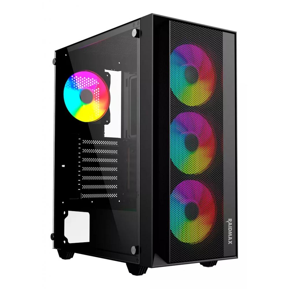 Gabinete Gamer Raidmax V100 Vector Tg Rgb Mesh Black